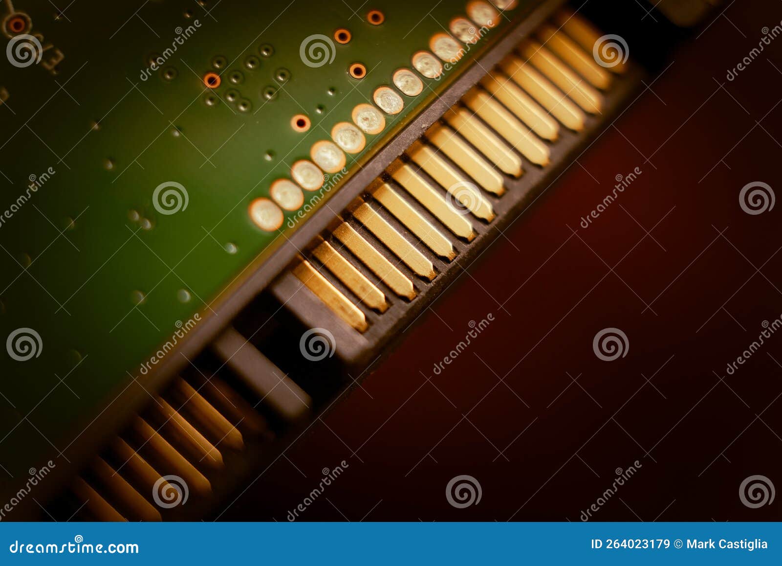 Computer Connection Pins and Circuit Board and Limited Focus Stock ...