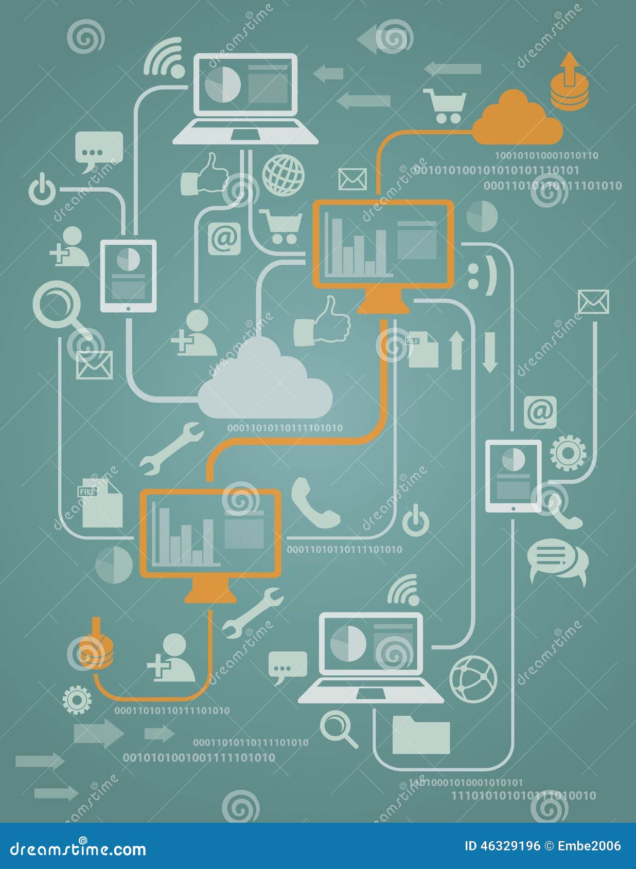 Computer Connection stock vector. Illustration of graphic - 46329196