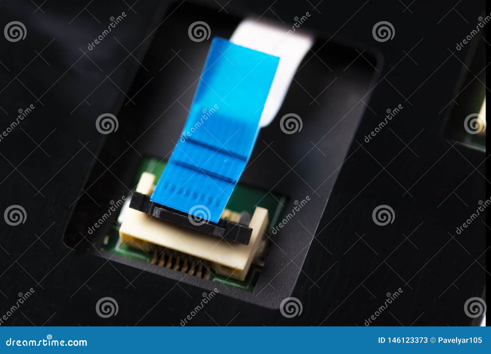 Computer Connector and Cable on the Processor Electronic Board Stock ...