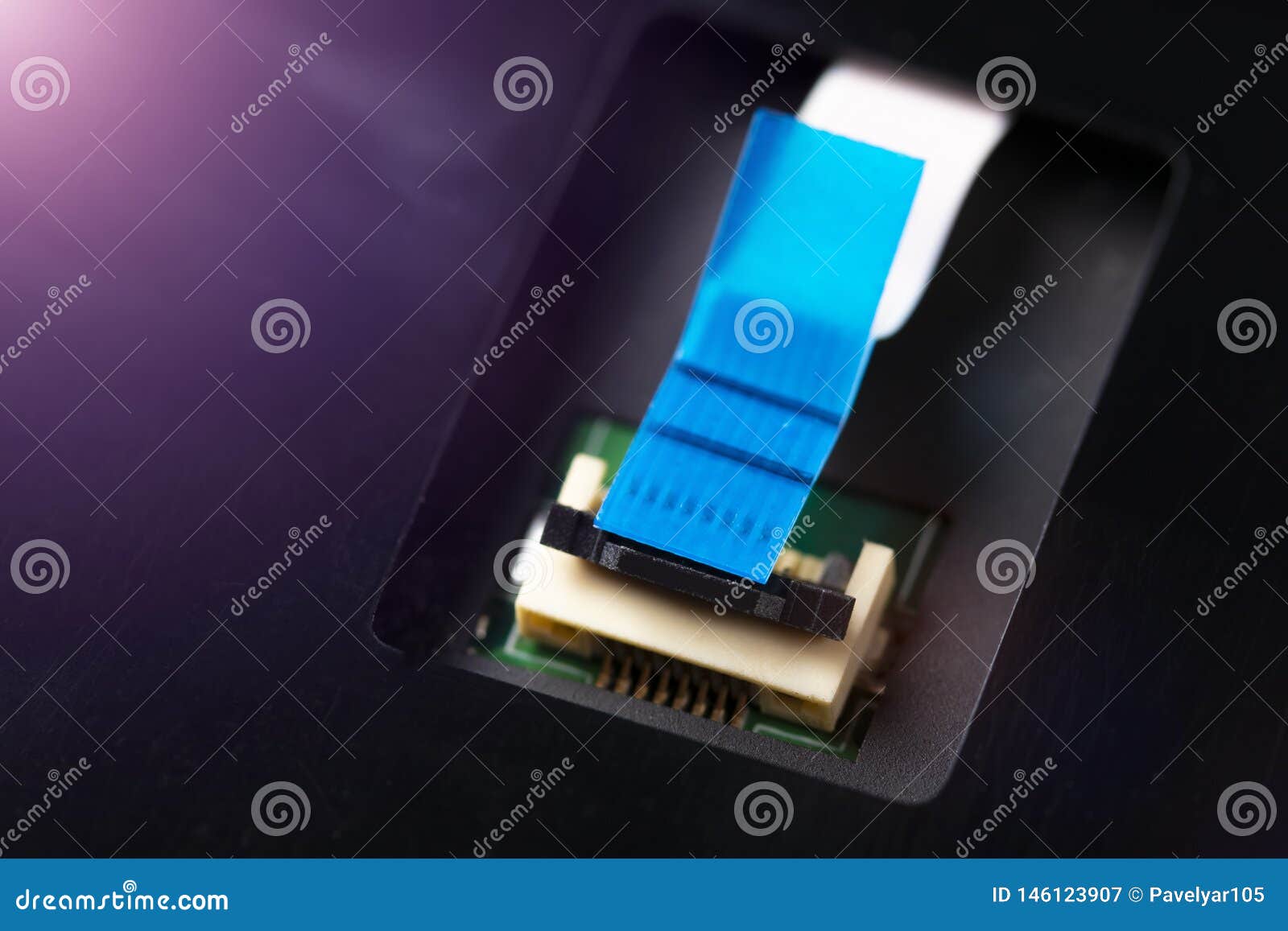 Computer Connector and Cable on the Processor Electronic Board Stock ...