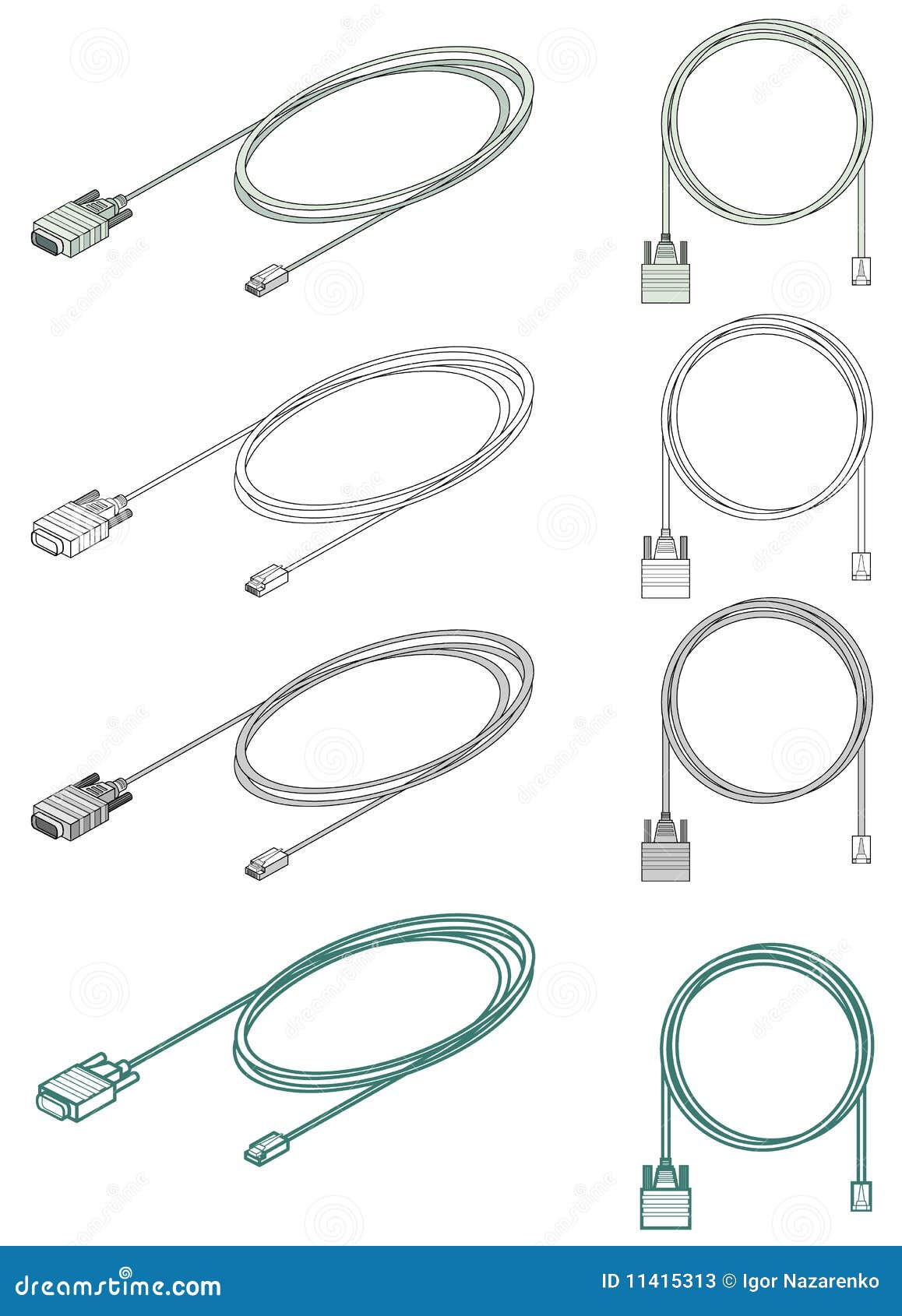 Computer console cable stock vector. Illustration of connect - 11415313