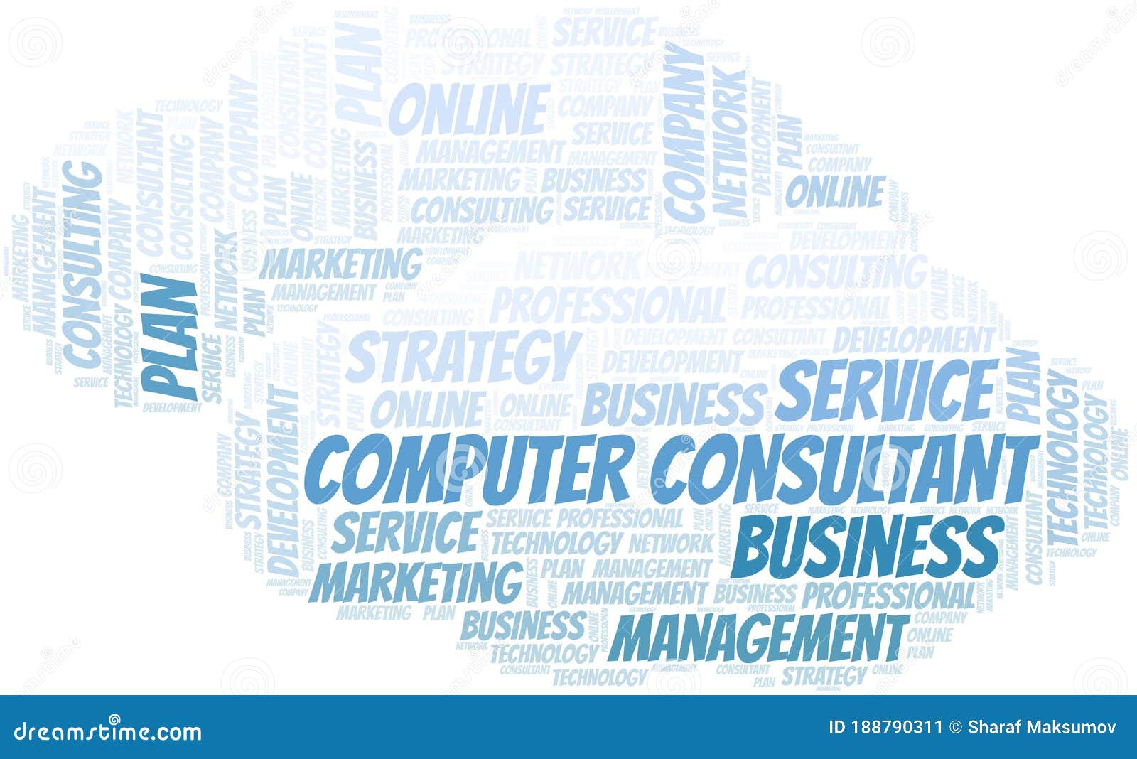 Computer Consultant Typography Vector Word Cloud. Stock Vector ...