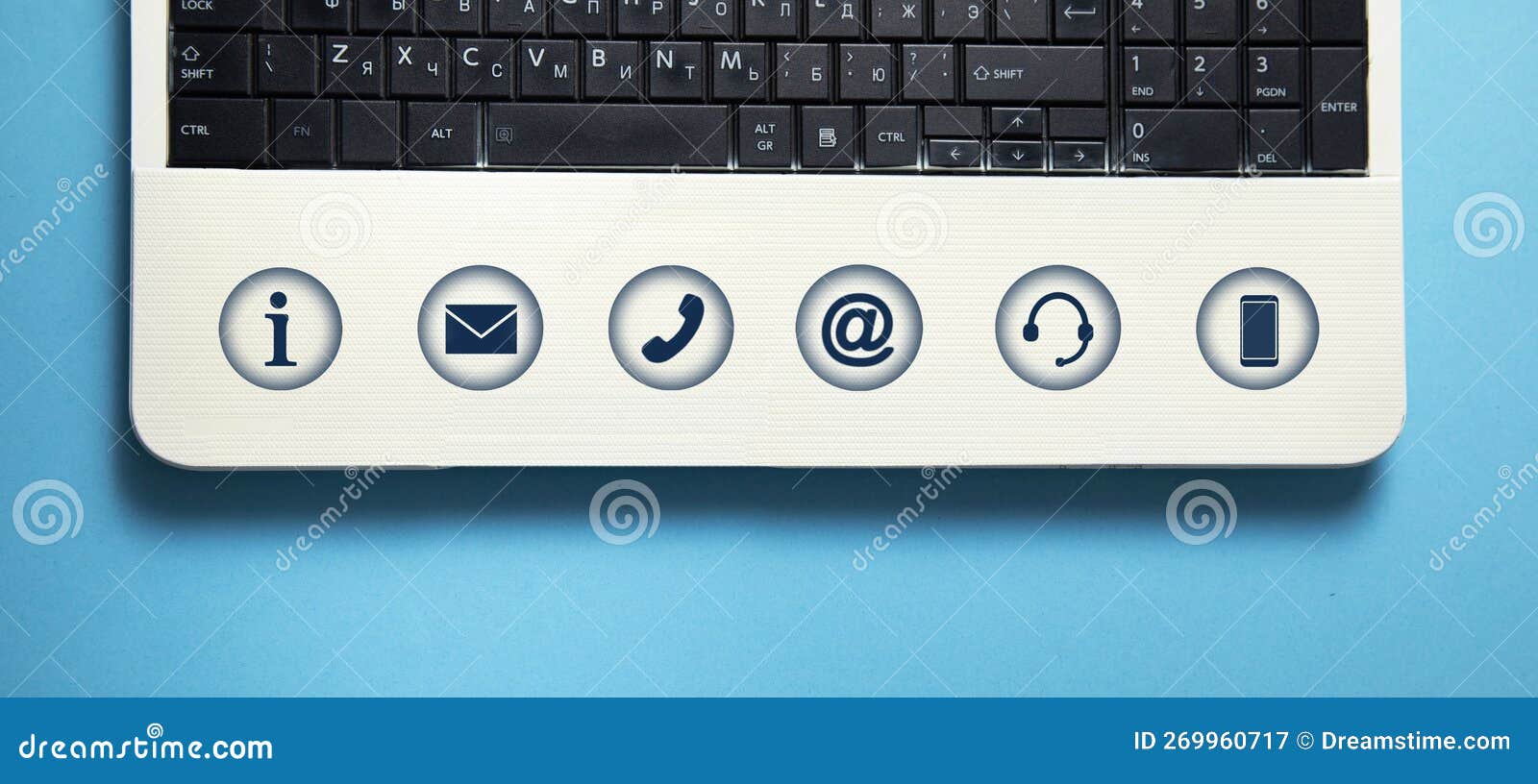 Computer with a Contact Symbols. Internet. Communication Stock Image ...