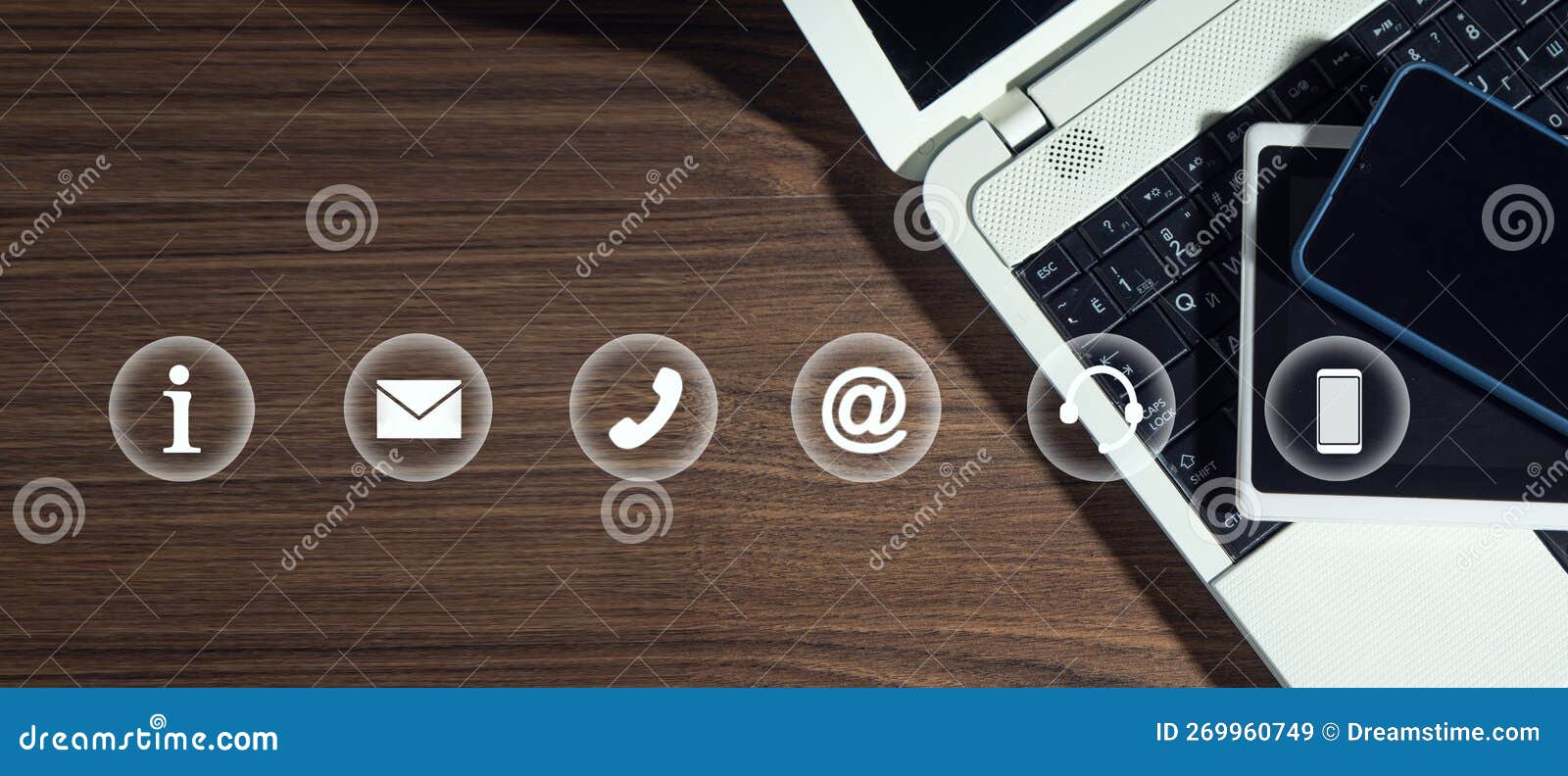 Computer with a Contact Symbols. Internet. Communication Stock Image ...