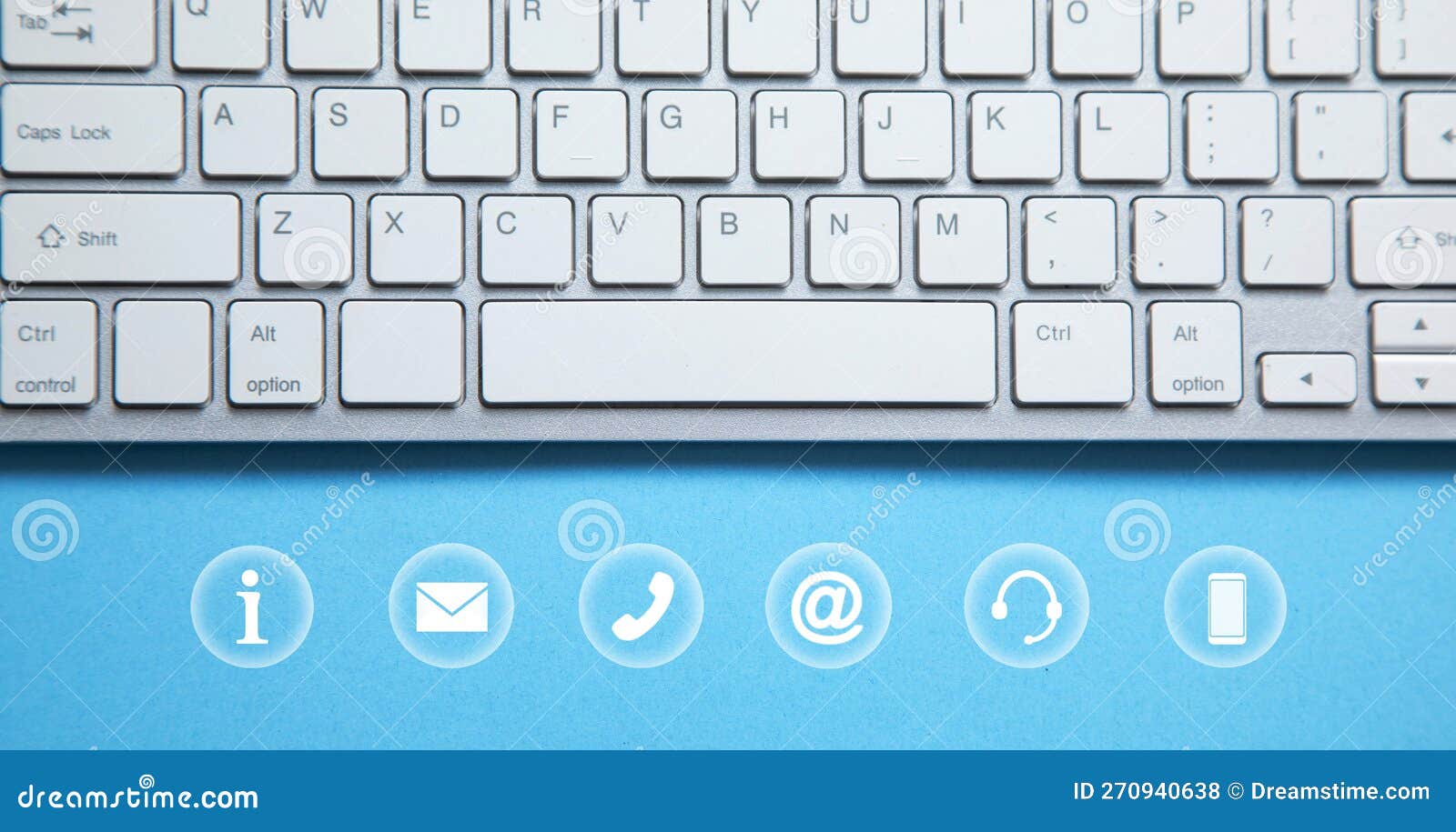 Computer with a Contact Symbols. Internet Stock Photo - Image of ...