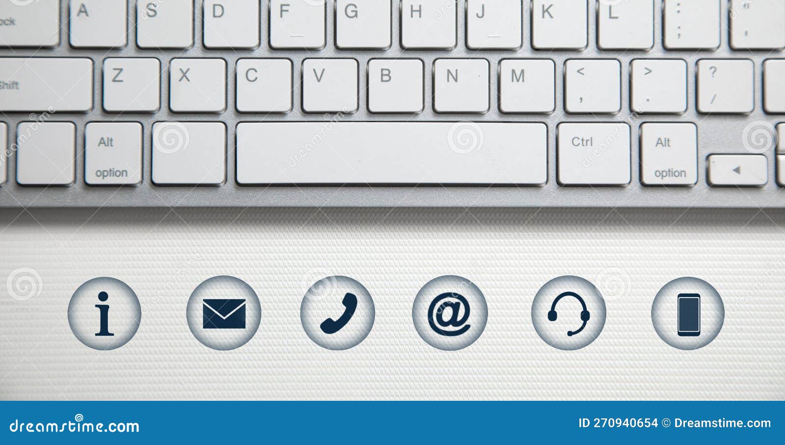 Computer with a Contact Symbols. Internet Stock Photo - Image of ...