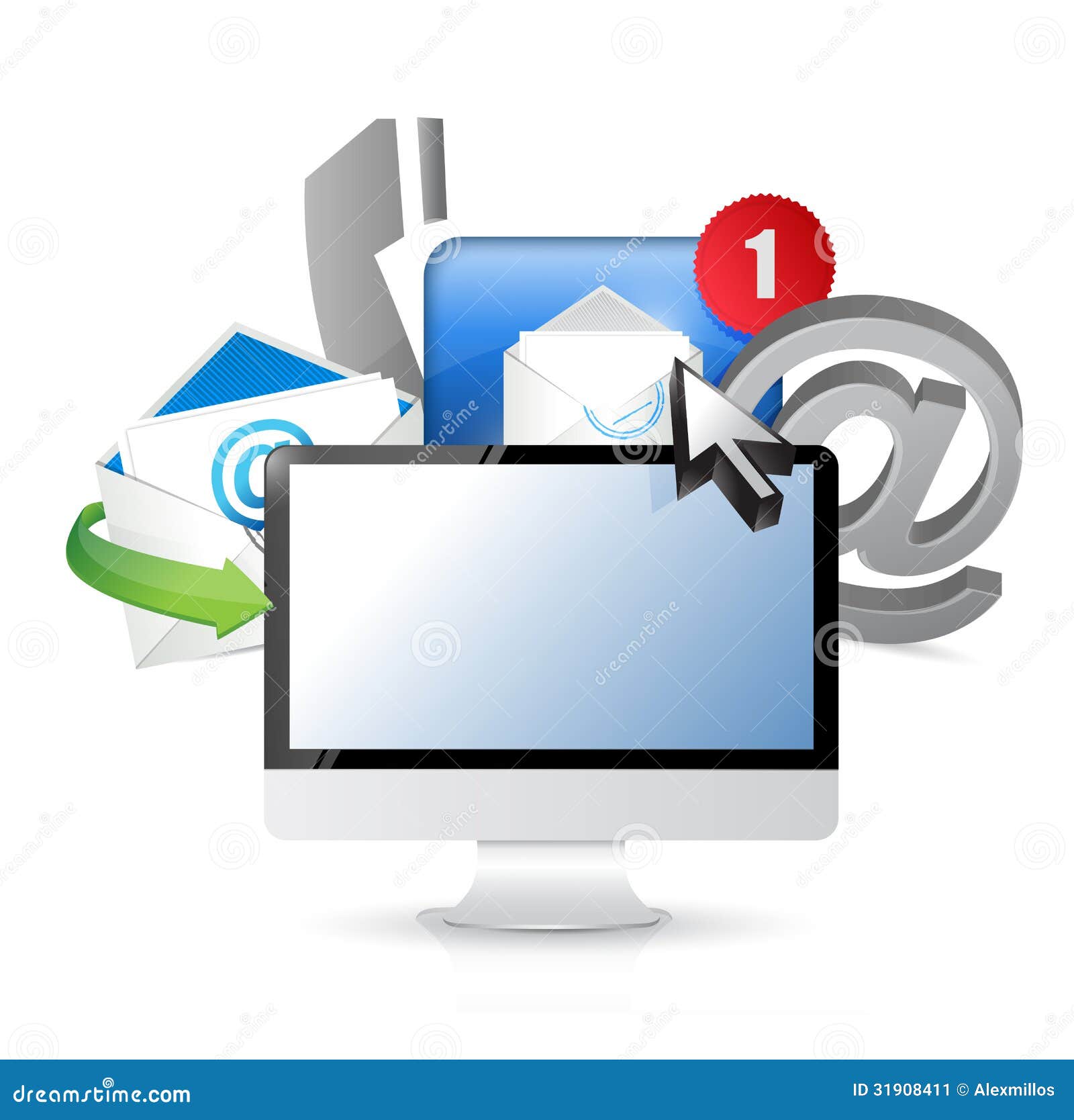 Computer Contact Us Concept Illustration Stock Illustration ...