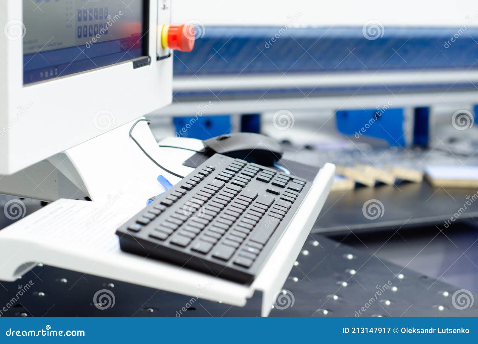 Computer Control Panel on the Line Wood Furniture Making Machine Stock ...