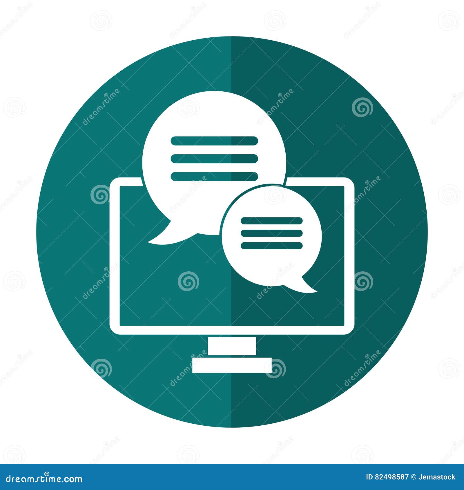 Computer Conversation Communication Bubble Speech Pictogram Vector ...