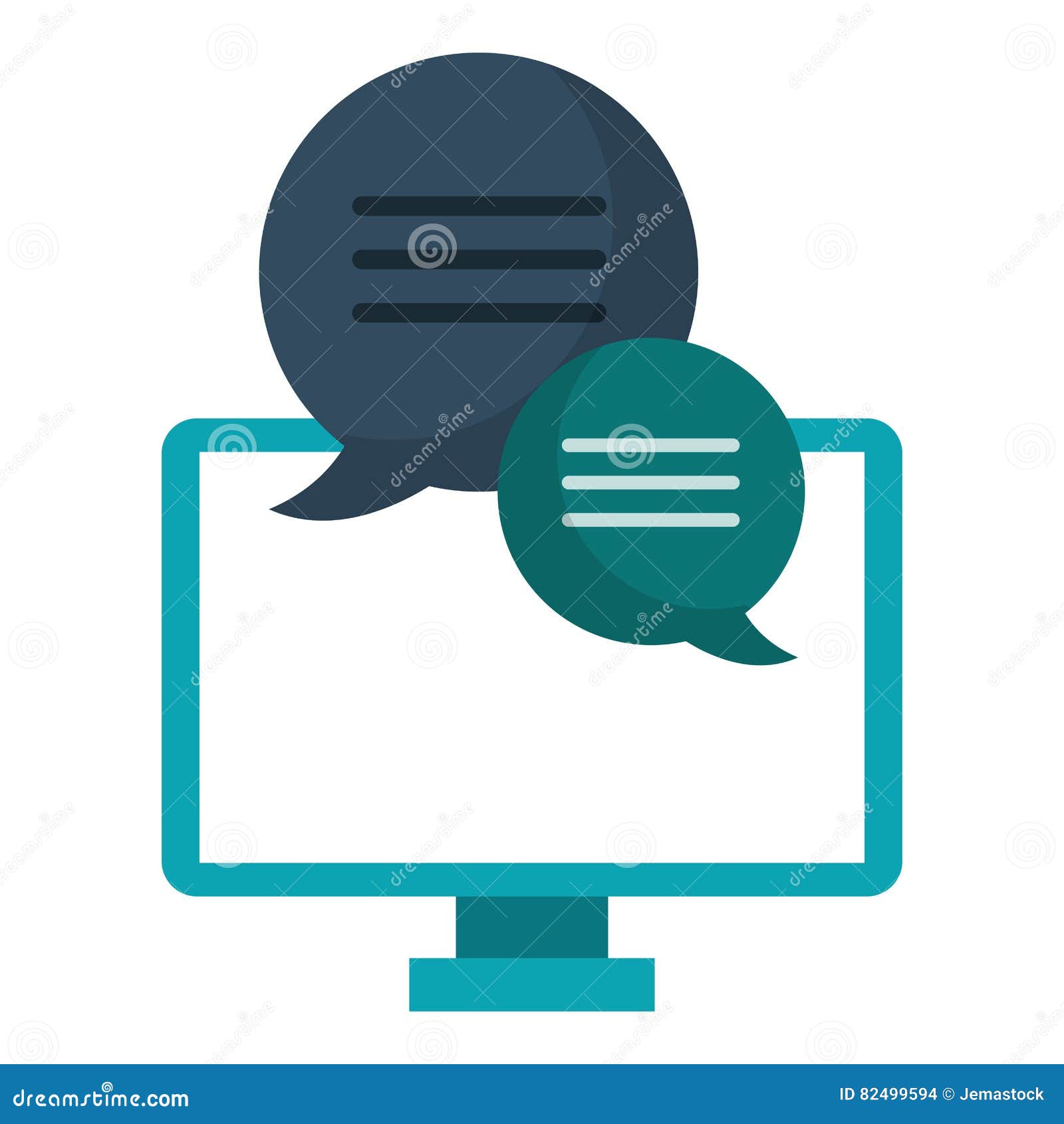 Computer Conversation Communication Bubble Speech Stock Vector ...