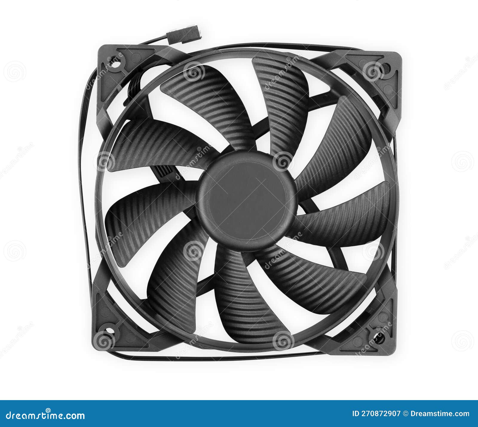 Computer Cooler in Black Color Isolated on White Background. Processor ...