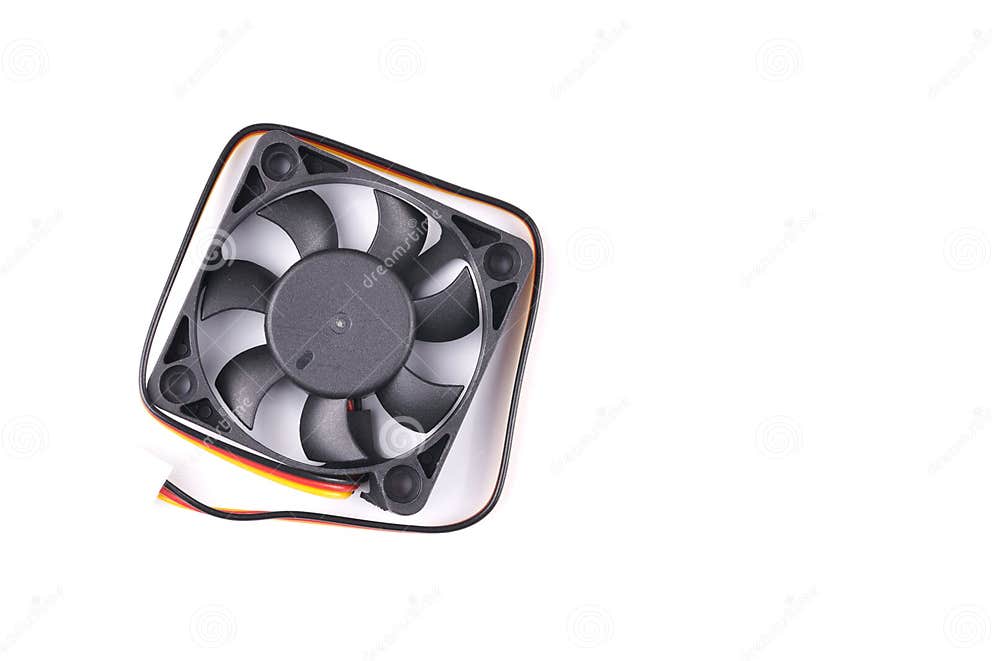 Computer Cooler in Black Color Isolated on White Background. Processor ...