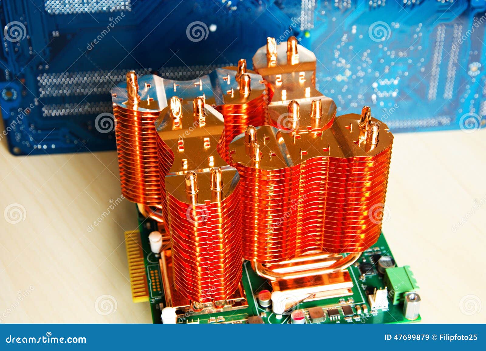 Computer cooler stock image. Image of copper, mainboard - 47699879