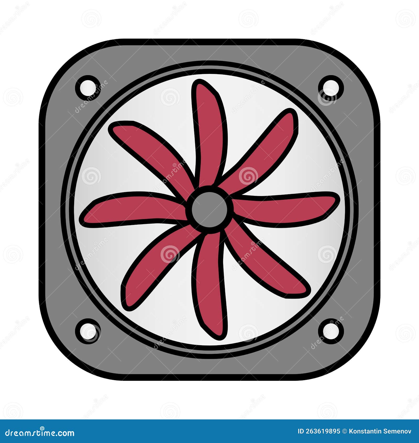 Computer cooler icon stock vector. Illustration of icon - 263619895