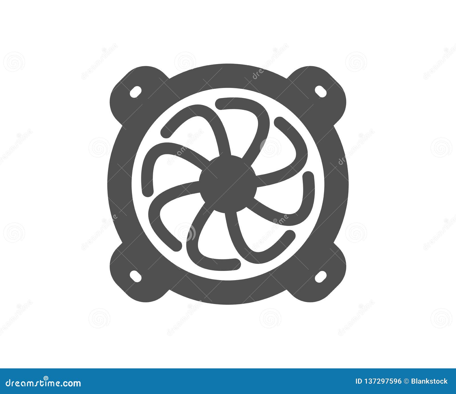 Computer Cooler Icon. PC Fan Component Sign. Vector Stock Vector ...