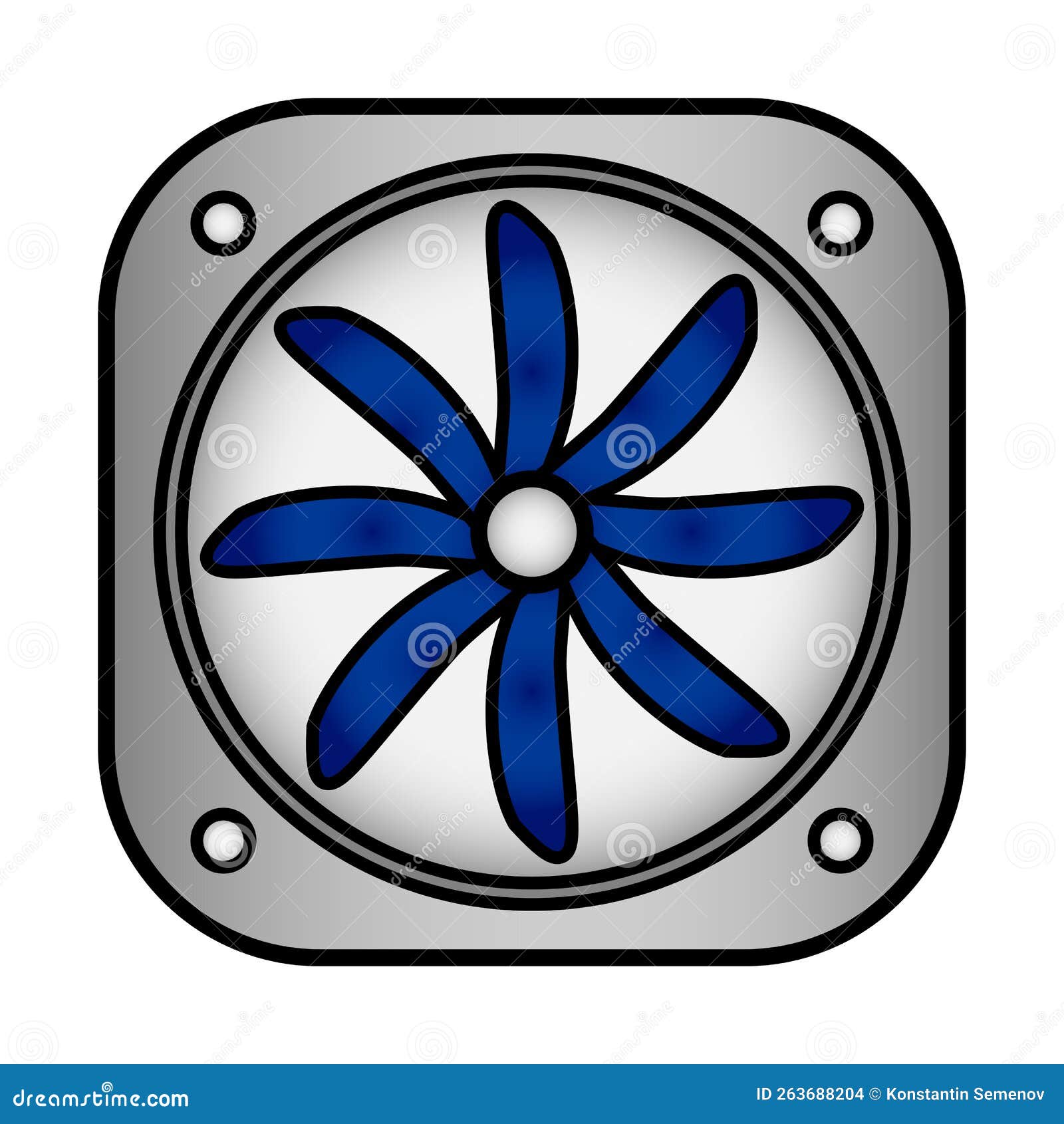 Computer cooler icon stock vector. Illustration of isolated - 263688204