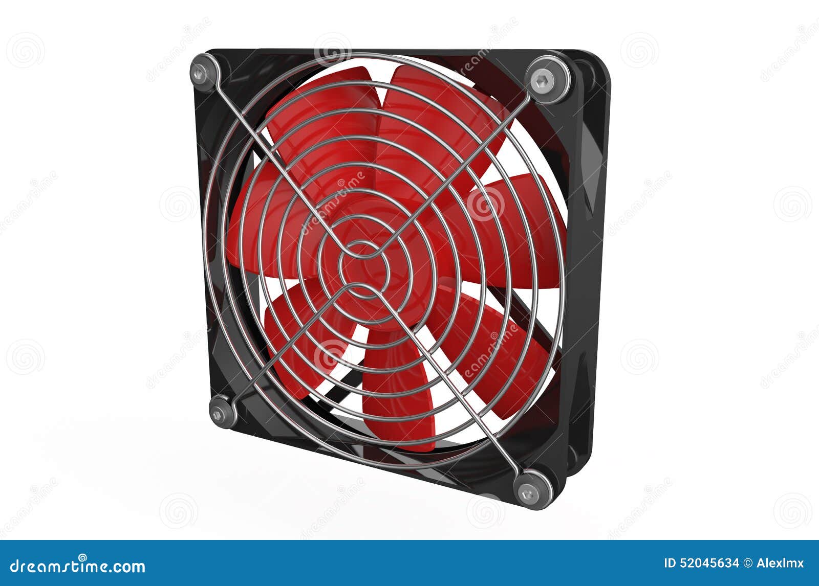 Computer CPU Fan And Heatsink Isolated On White Background. 3D ...