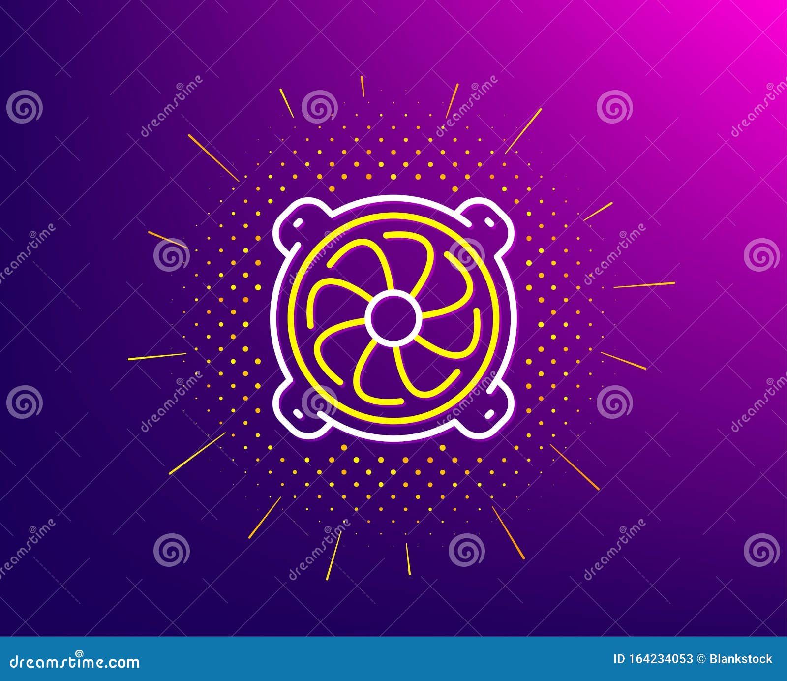 Computer Cooler Line Icon. PC Fan Component Sign. Vector Stock Vector ...