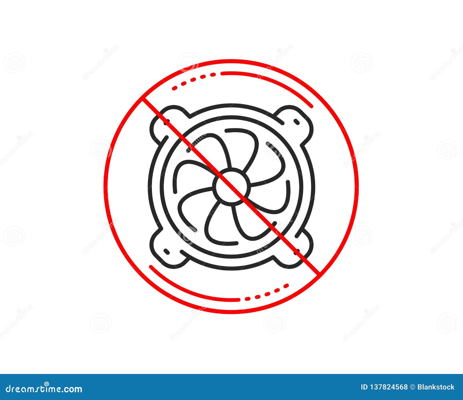 Computer Cooler Line Icon. PC Fan Component Sign. Vector Stock Vector ...