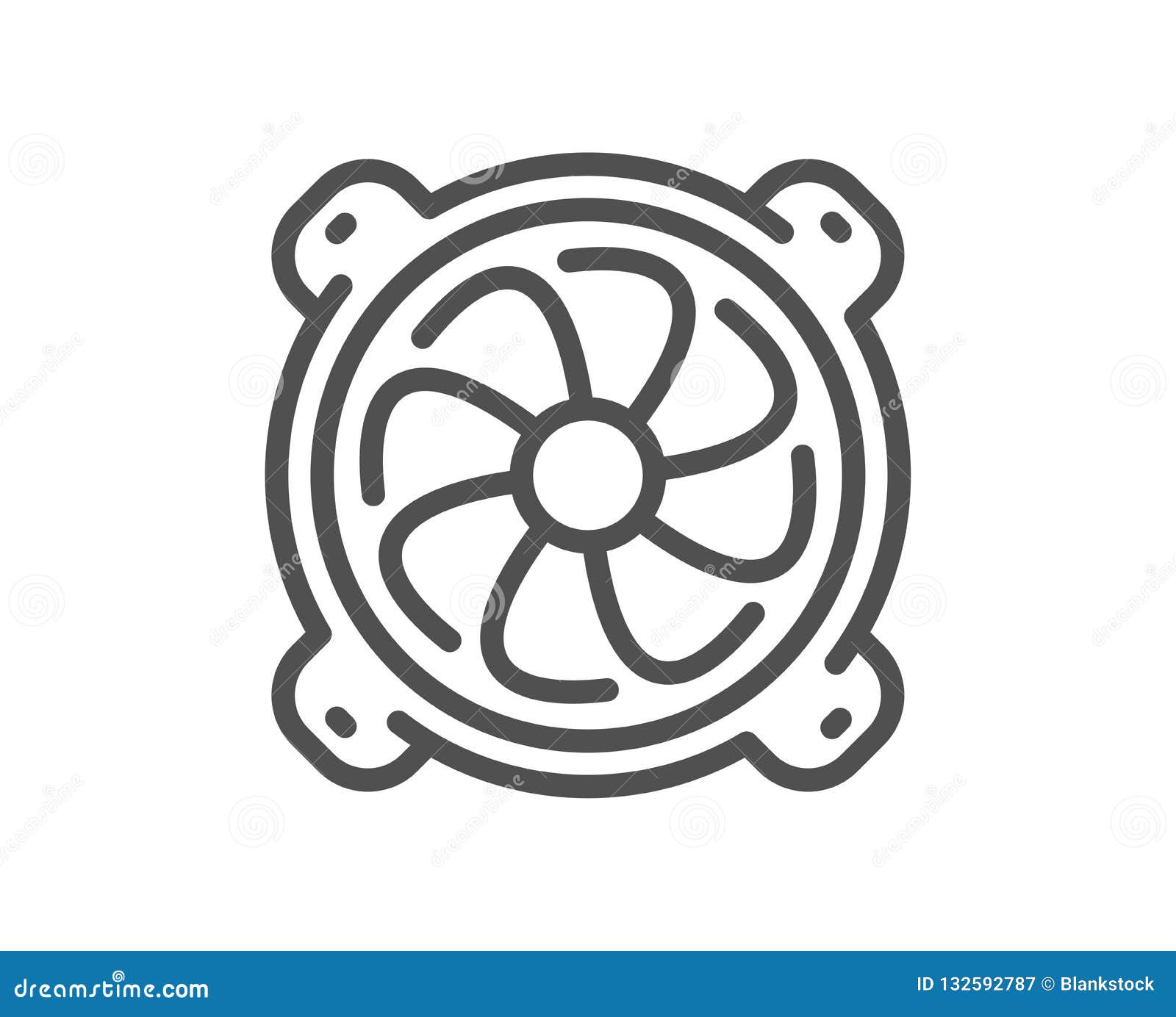Computer Cooler Line Icon. PC Fan Component Sign. Vector Stock Vector ...