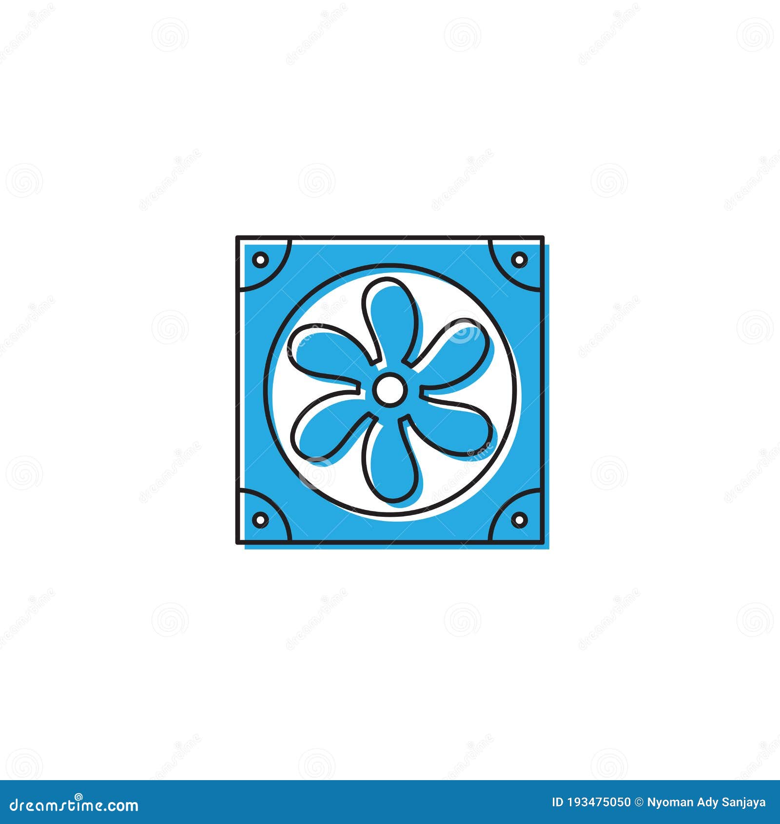 Computer Cooler Vector Icon Symbol Isolated on White Background Stock ...