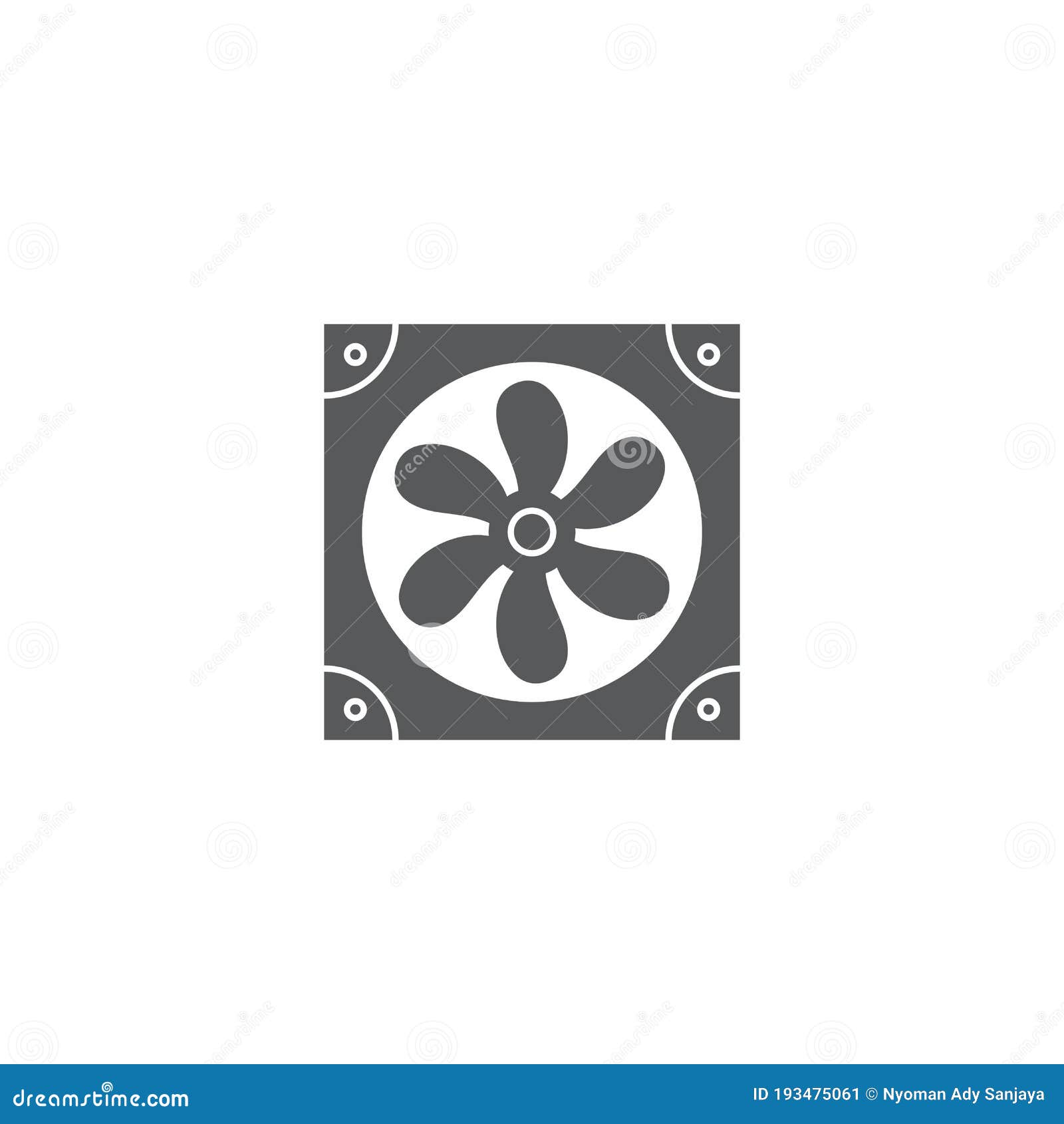 Computer Cooler Vector Icon Symbol Isolated on White Background Stock ...