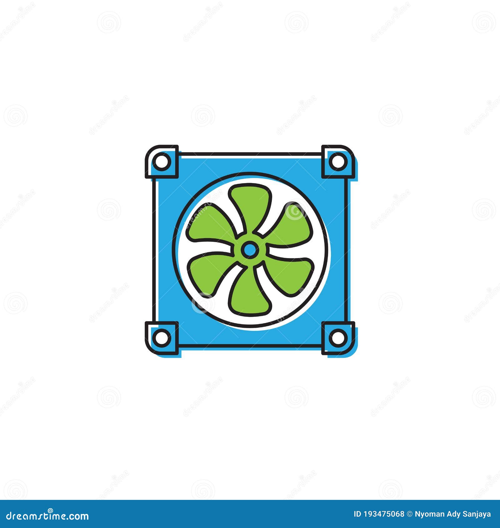 Computer Cooler Vector Icon Symbol Isolated on White Background Stock ...