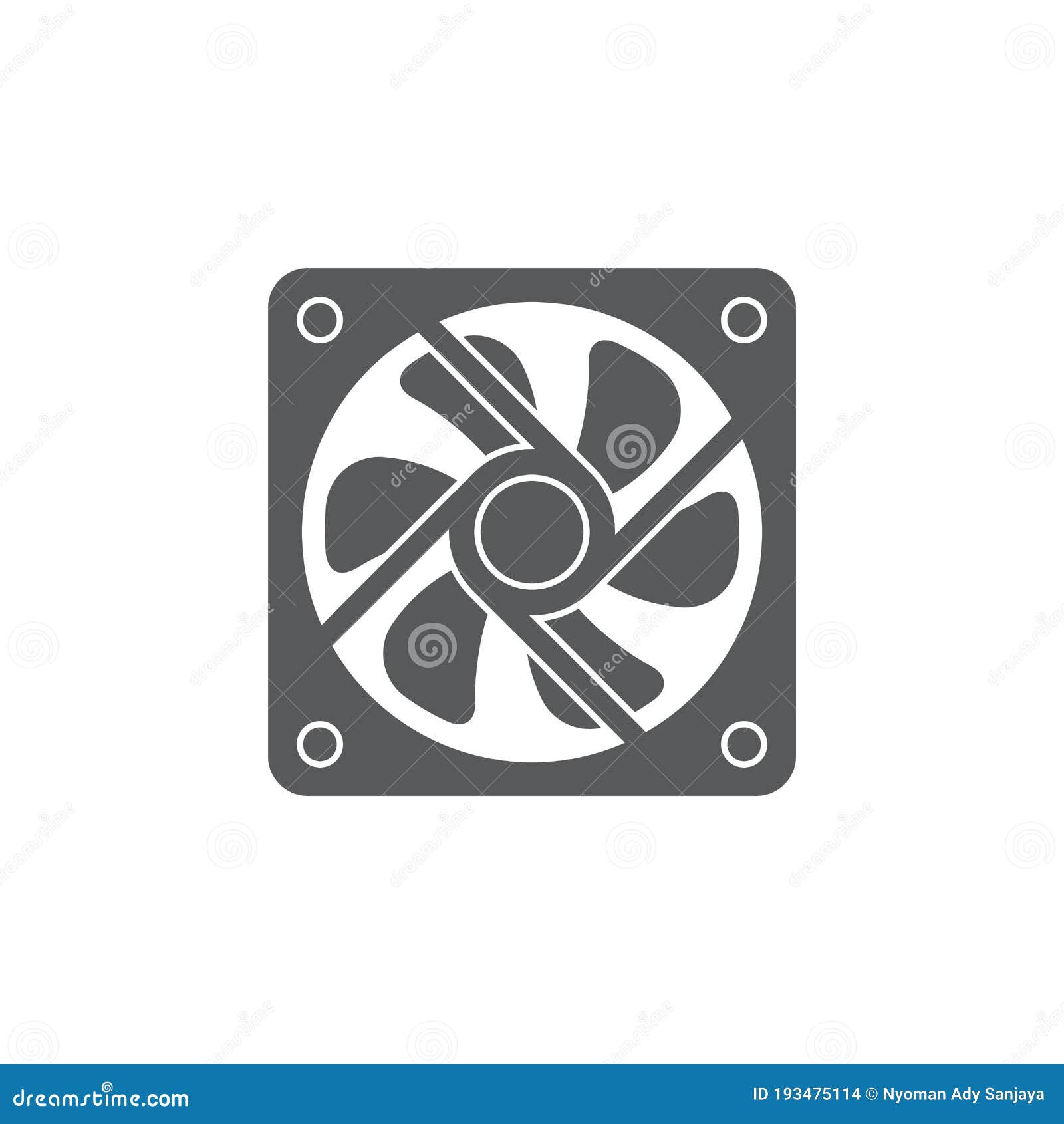 Computer Cooler Vector Icon Symbol Isolated on White Background Stock ...