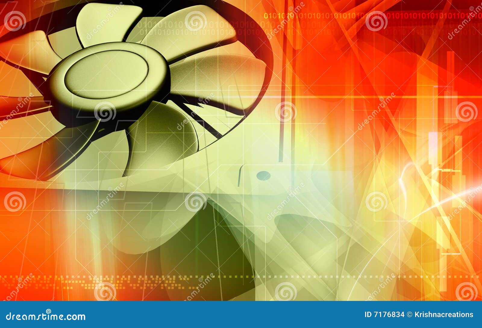 Computer cooling fan stock illustration. Illustration of metal - 7176834