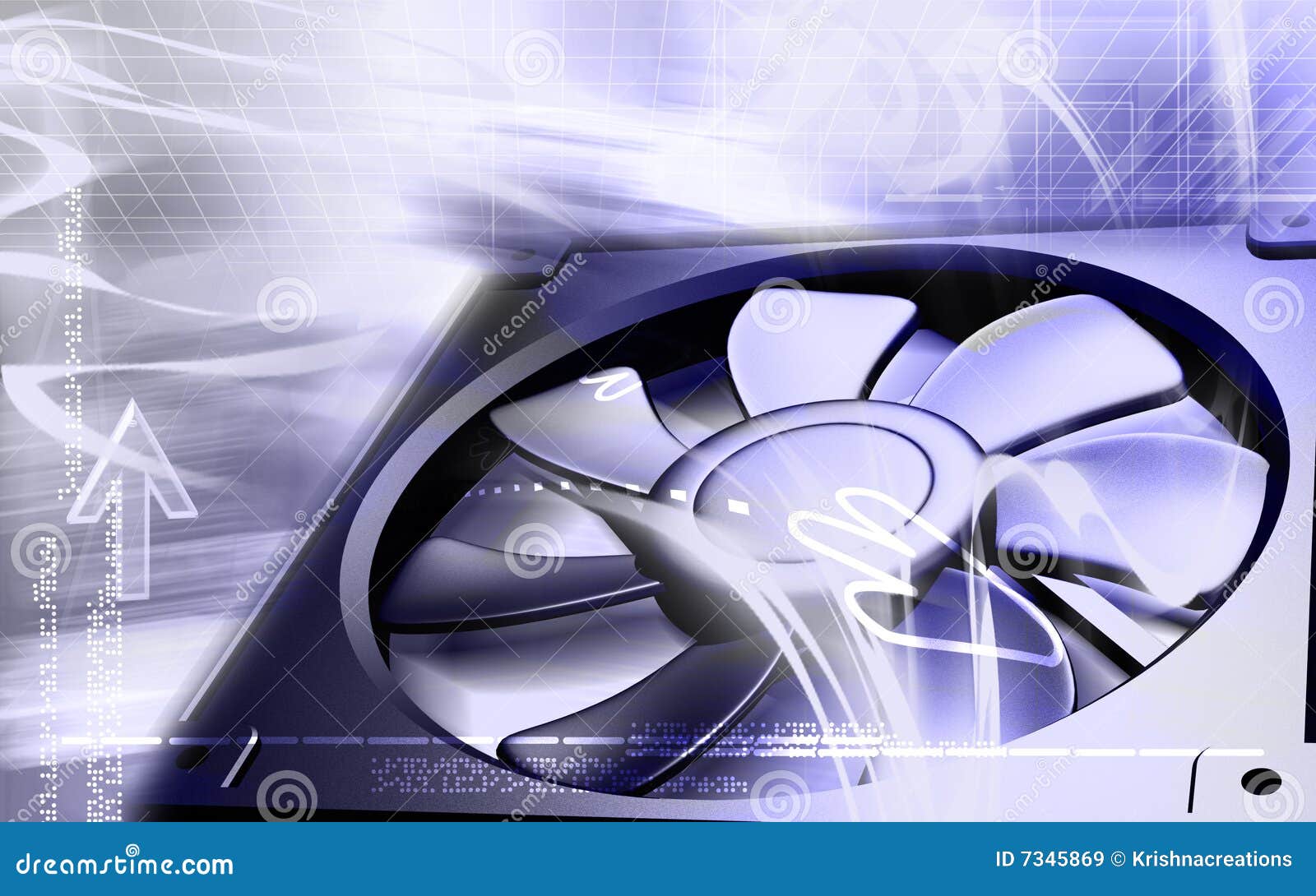 Computer cooling fan stock illustration. Illustration of electronics ...