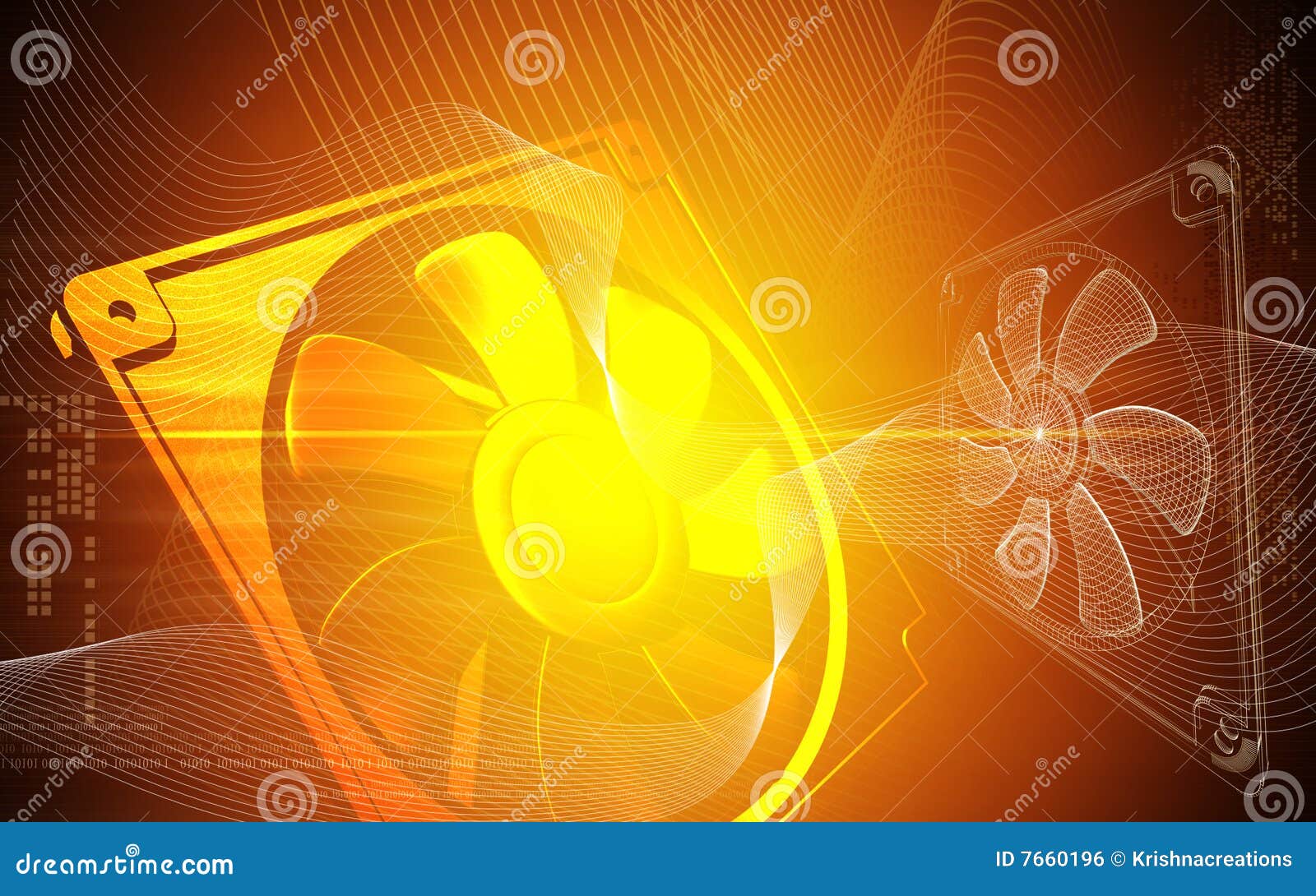 Computer cooling fan stock illustration. Illustration of dimensional ...