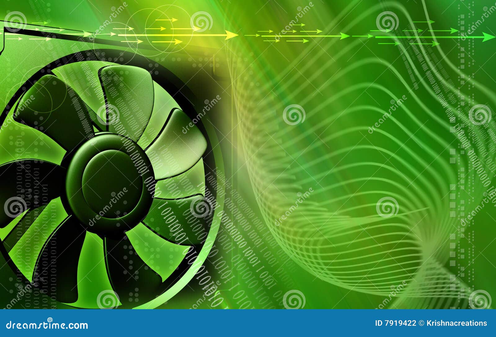 Computer cooling fan stock illustration. Illustration of coolant - 7919422