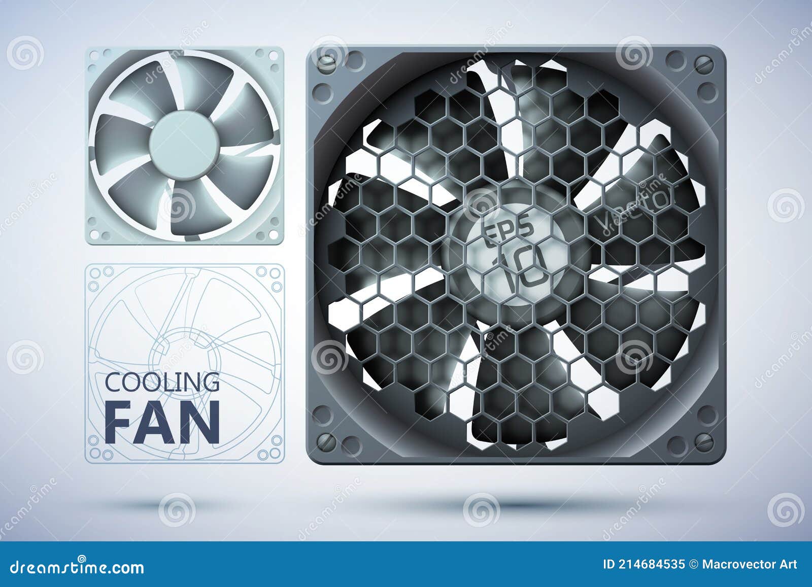 Computer Cooling System Template Stock Vector - Illustration of blade ...