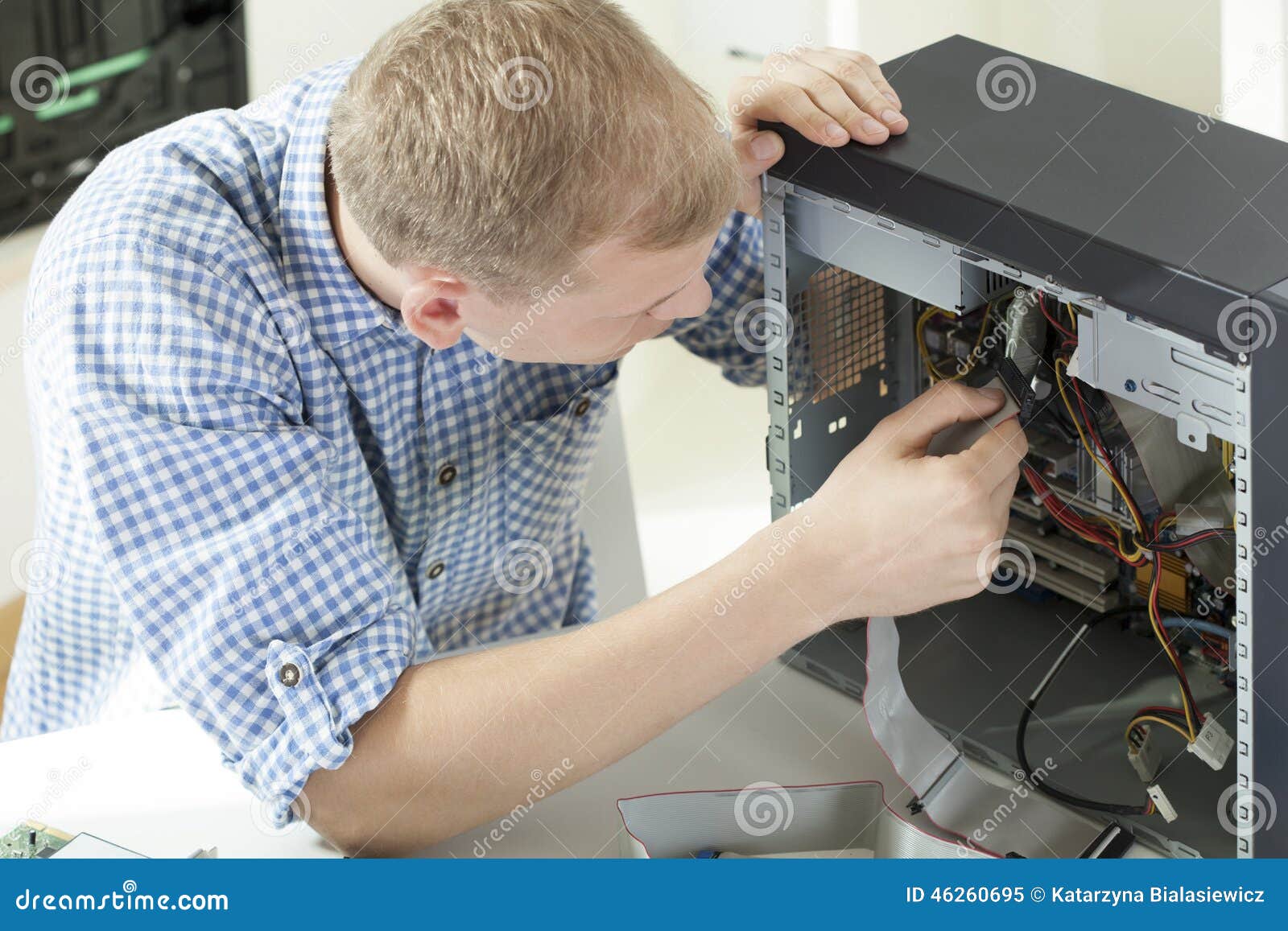 Computer without a cover stock image. Image of cables - 46260695