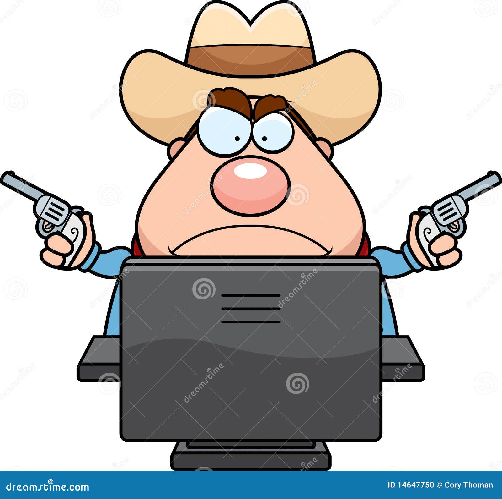 Computer Cowboy stock vector. Illustration of monitor - 14647750