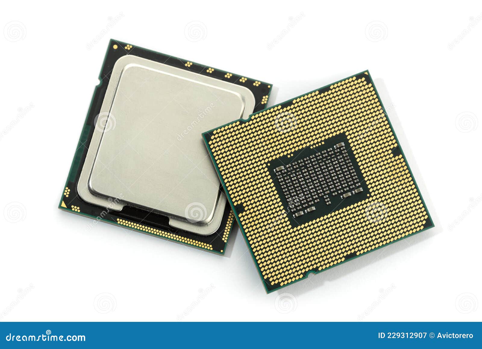 Computer CPU Chip Isolated on White Background Stock Image - Image of ...