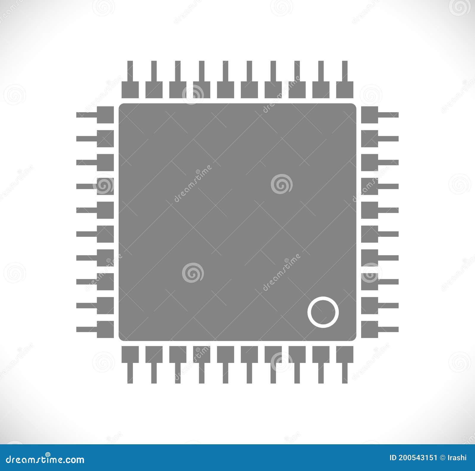 Cpu chip icon stock vector. Illustration of technology - 200543151