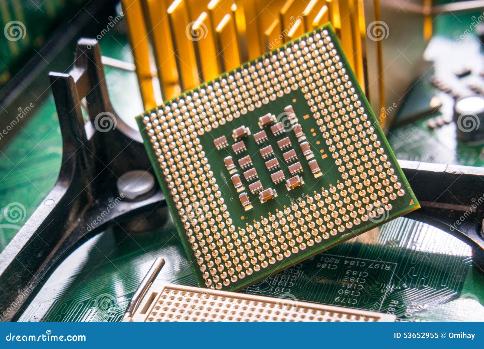 Computer CPU Component Close Up Stock Image - Image of engineering ...