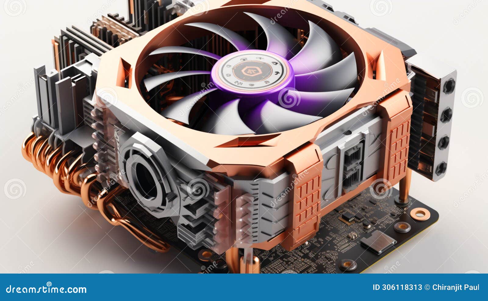 Computer CPU Cooler Isolated on White Stock Image - Image of technology ...