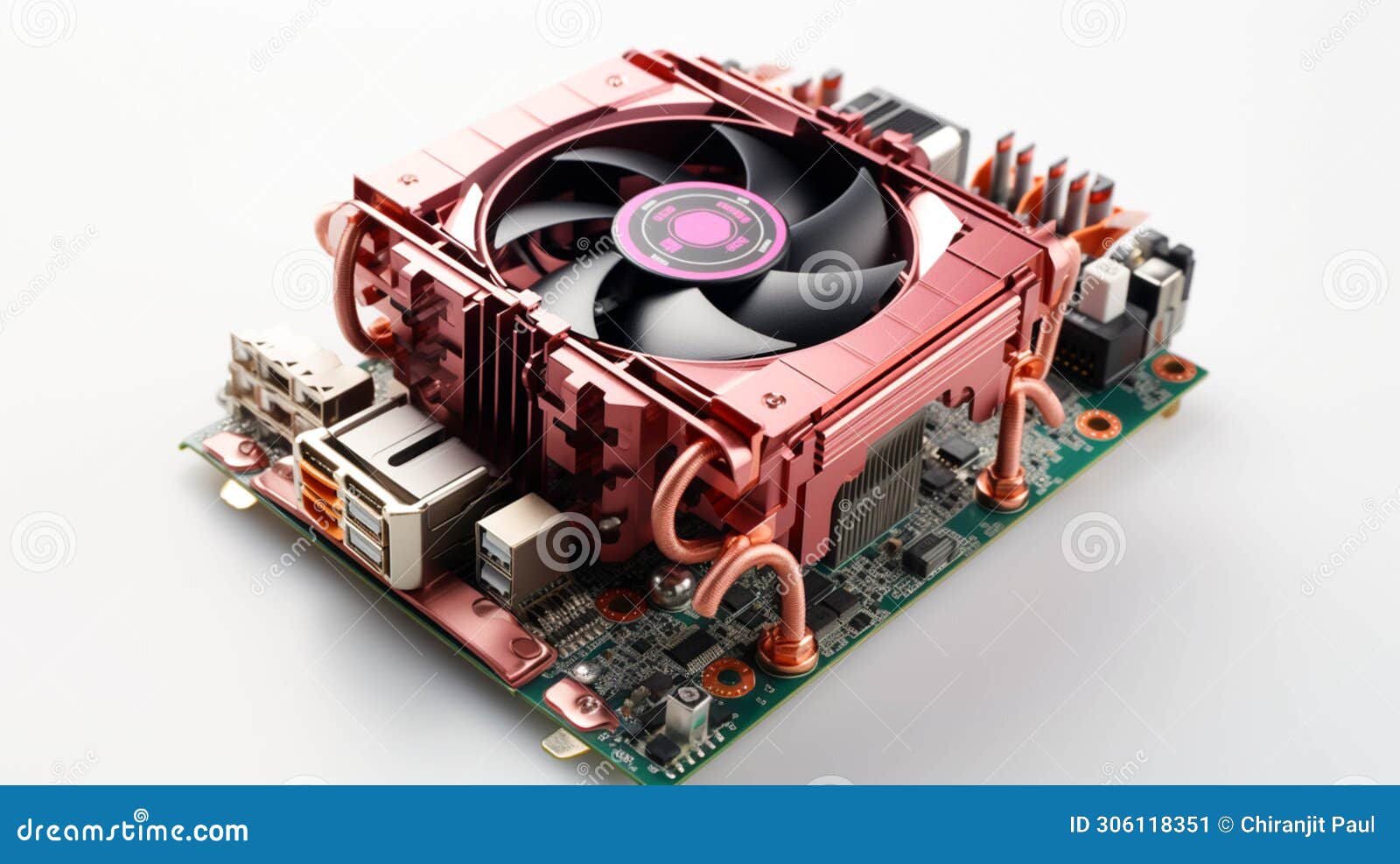 Computer CPU Cooler Isolated on White Stock Image - Image of electronic ...