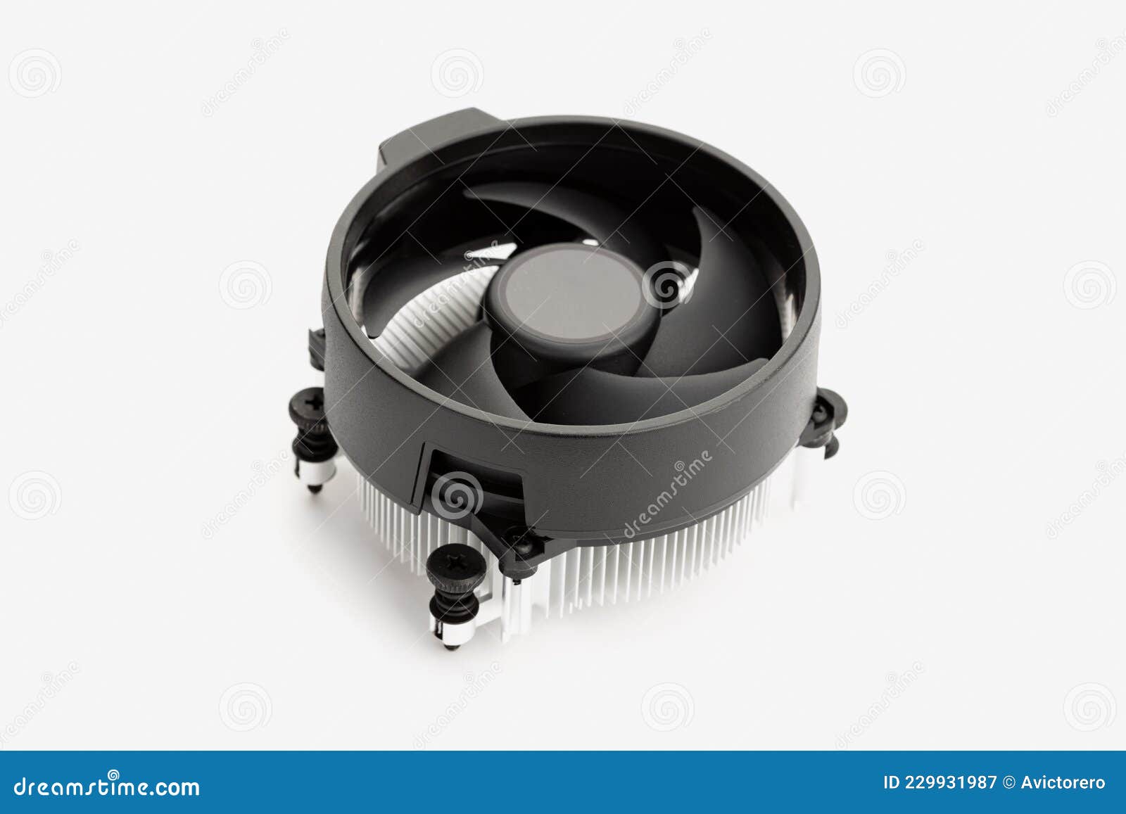 Computer CPU Cooler Isolated on White Background Stock Image - Image of ...