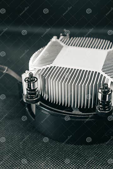 Computer CPU Cooling Radiator Motherboard Close-up Stock Image - Image ...