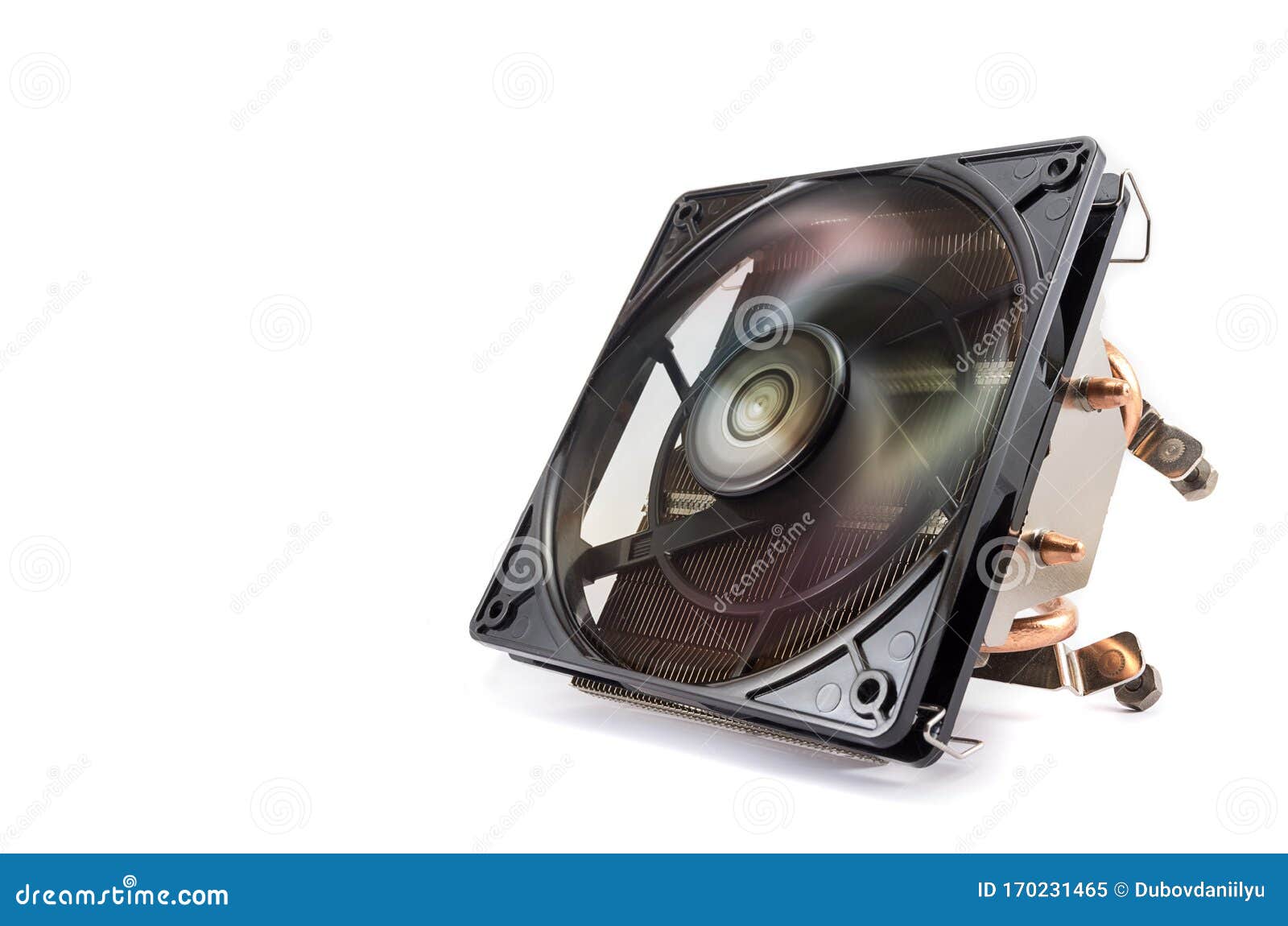 Computer CPU Cooling System. Fan and Radiator Isolated on White Stock ...