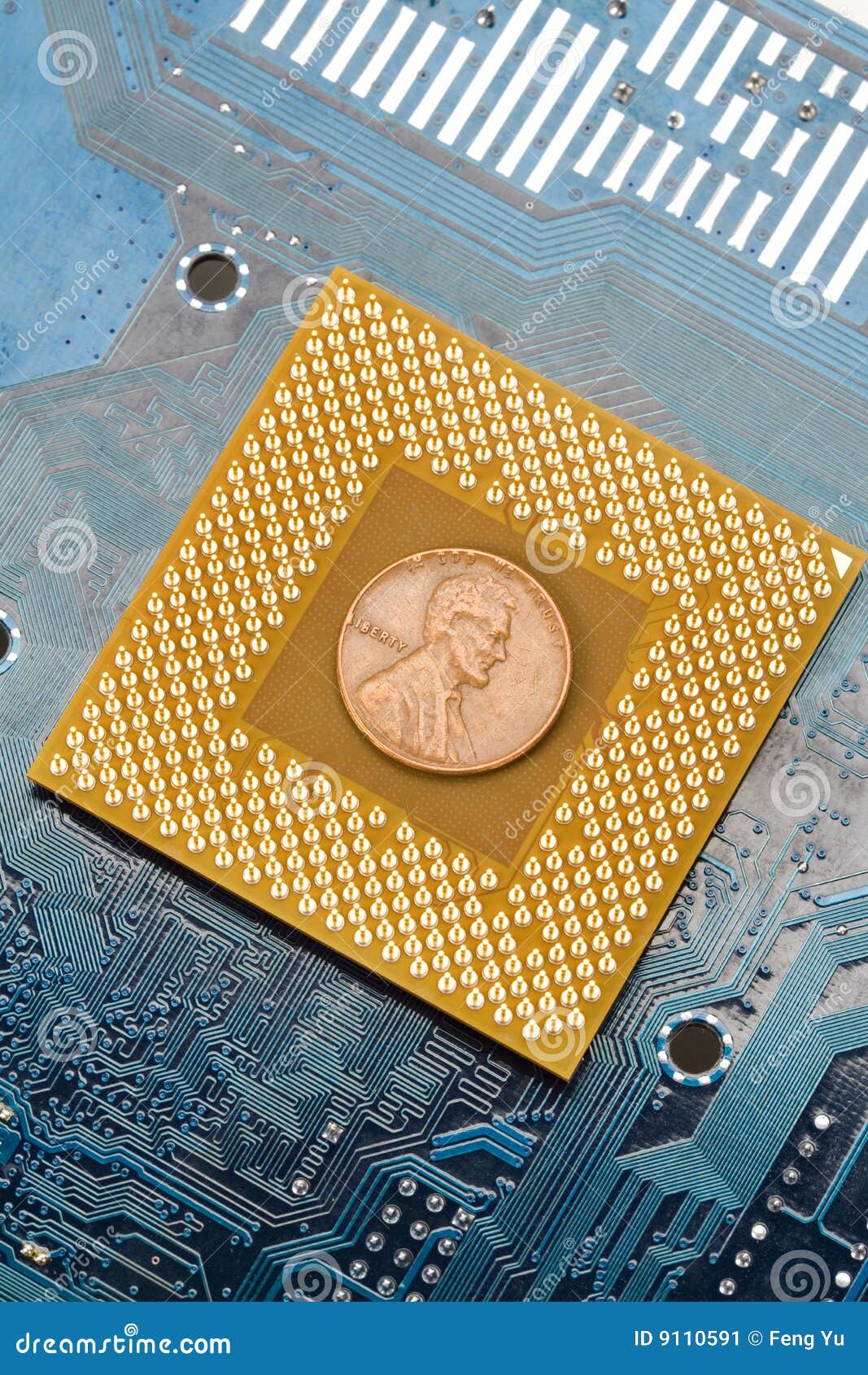 Computer CPU and dollar stock image. Image of technology - 9110591
