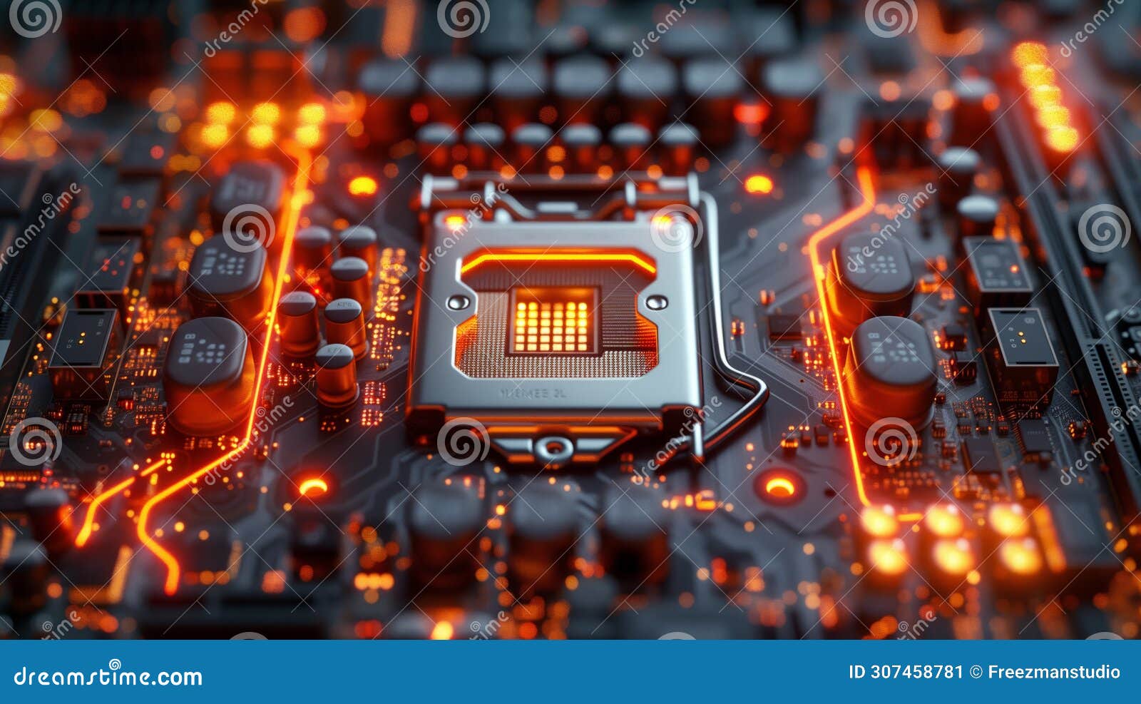 Computer Cpu on a Motherboard a Close Up Shot Stock Image - Image of ...
