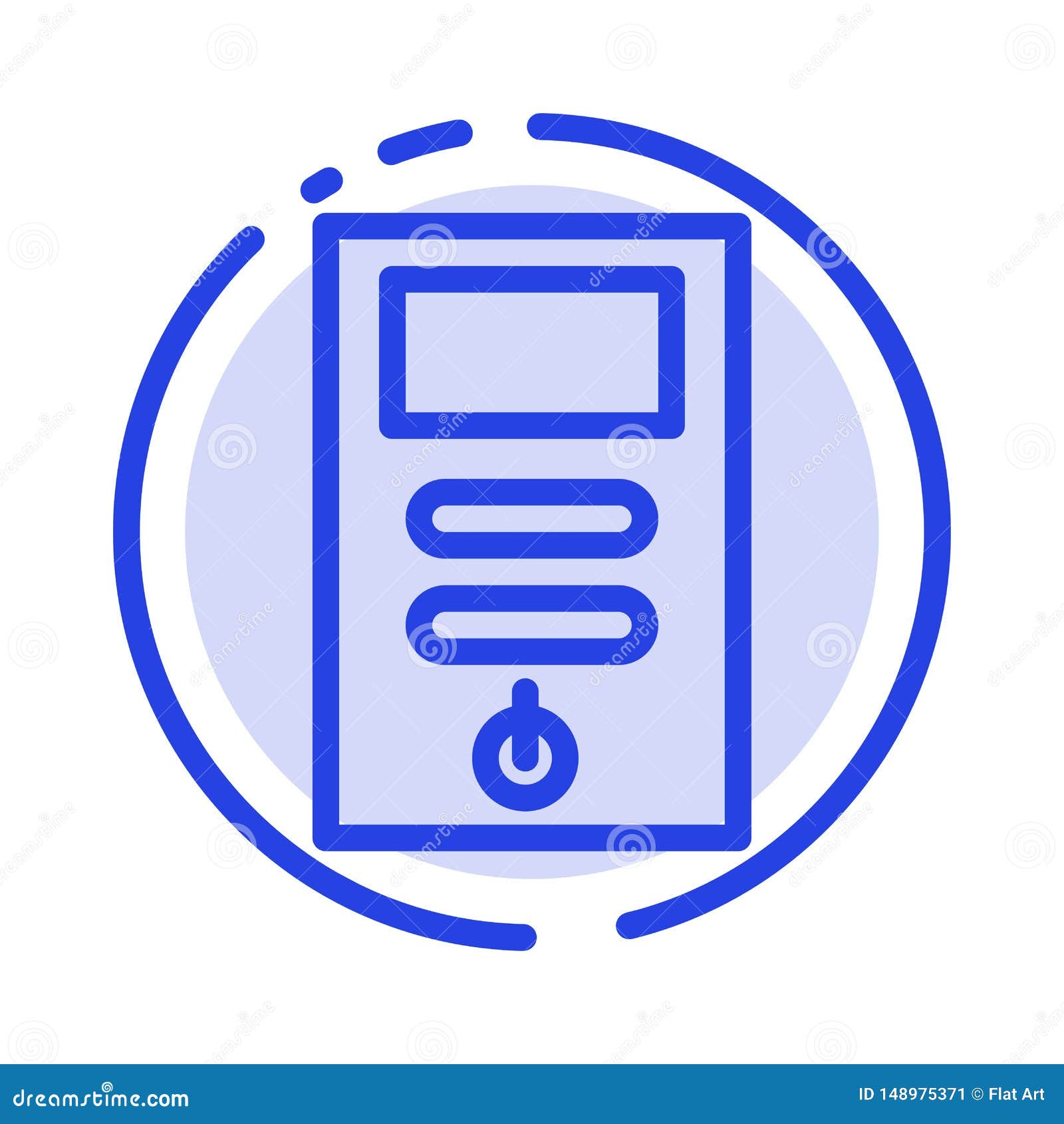 Computer, Cpu, Pc, Stabilizer Blue Dotted Line Line Icon Stock Vector ...