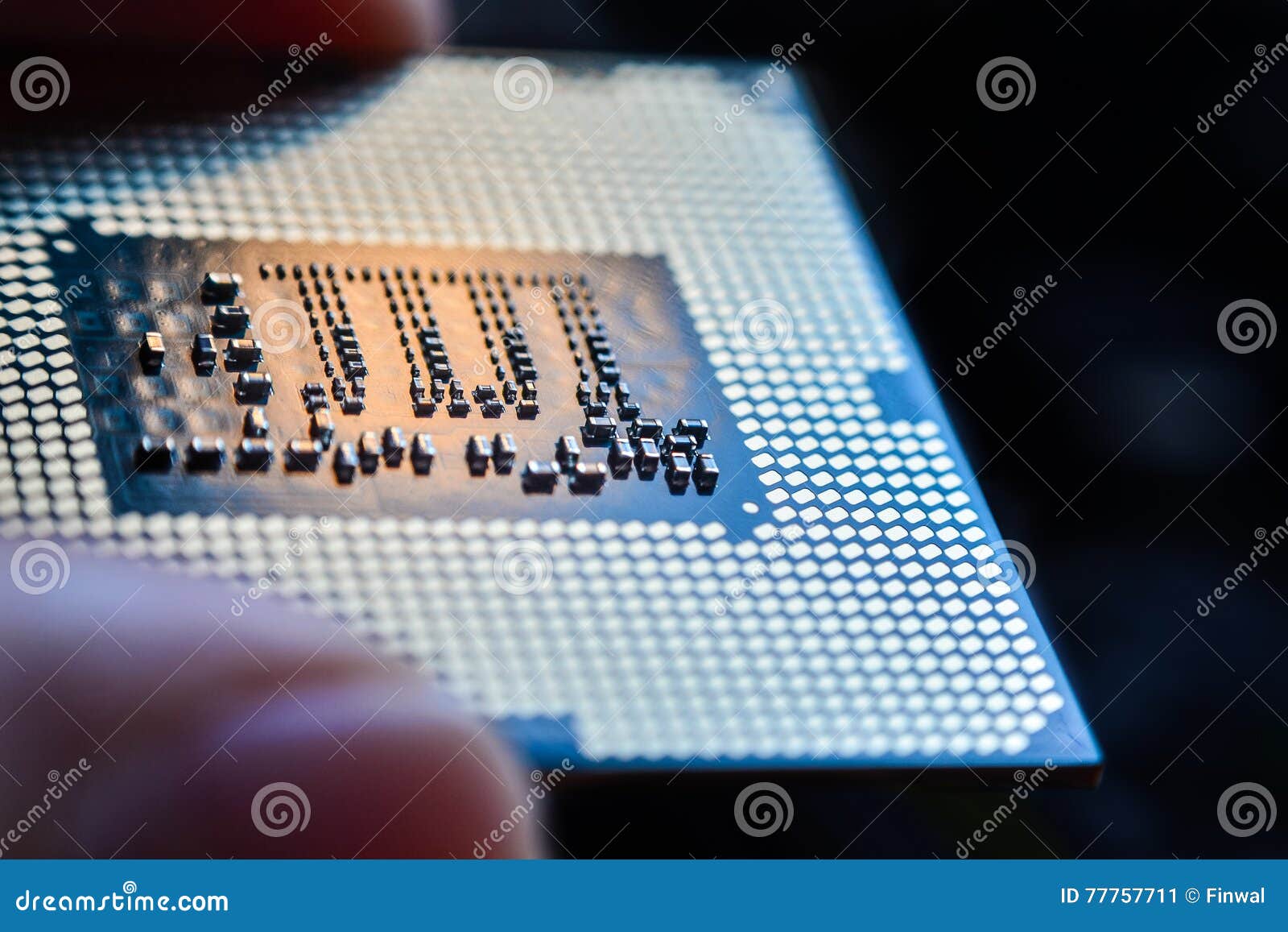 Computer CPU Processor Micro Chip Between Fingers Close Up Stock Image ...