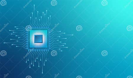 Computer CPU Processor System Chip. Abstract Data Flow Binary Code in Core Microchip Stock ...