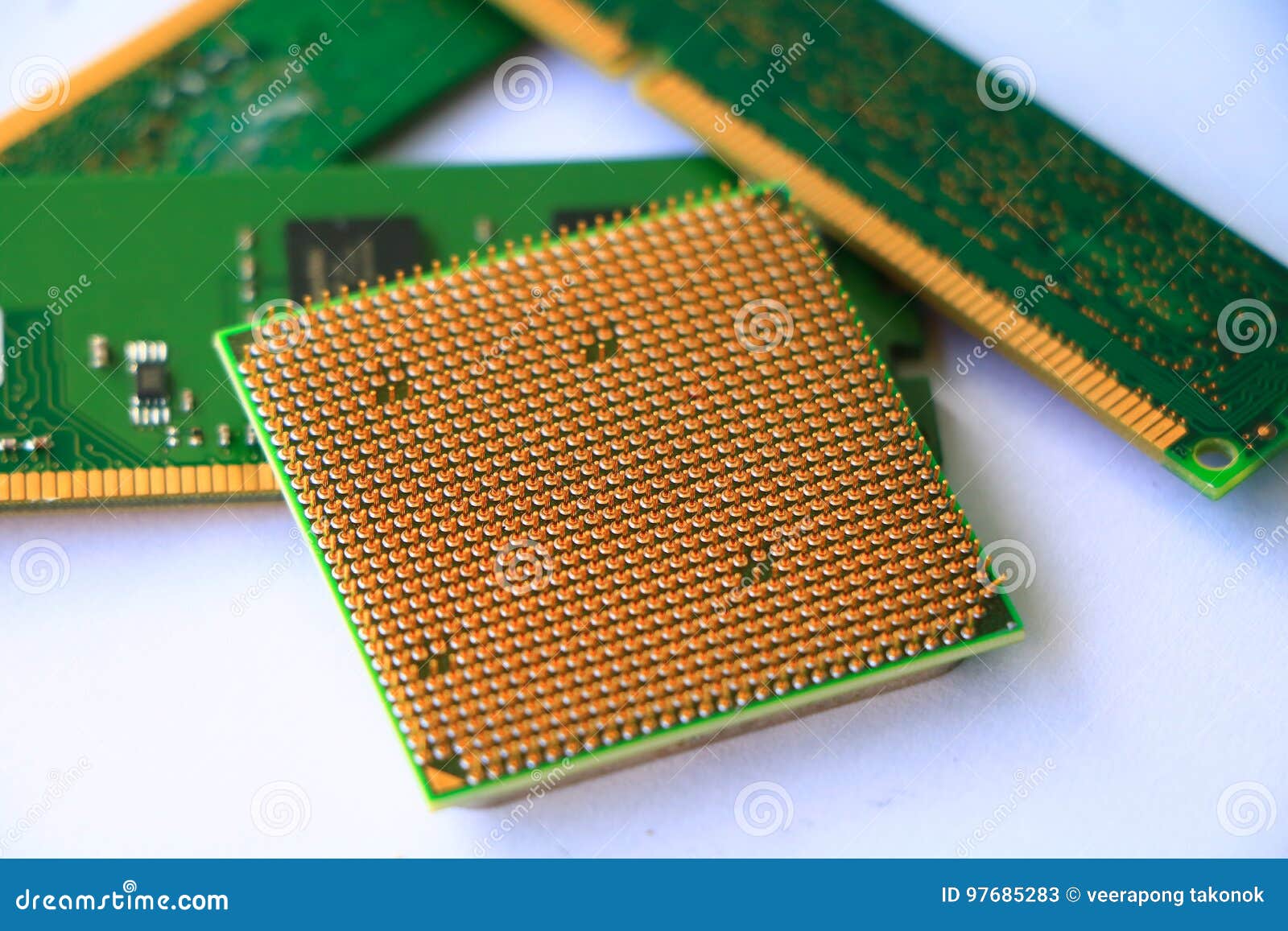 Computer CPU and RAM stock image. Image of connection - 97685283