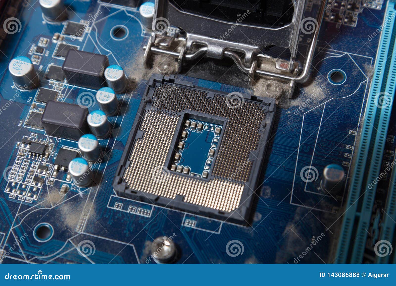 Computer CPU socket stock photo. Image of communication - 143086888